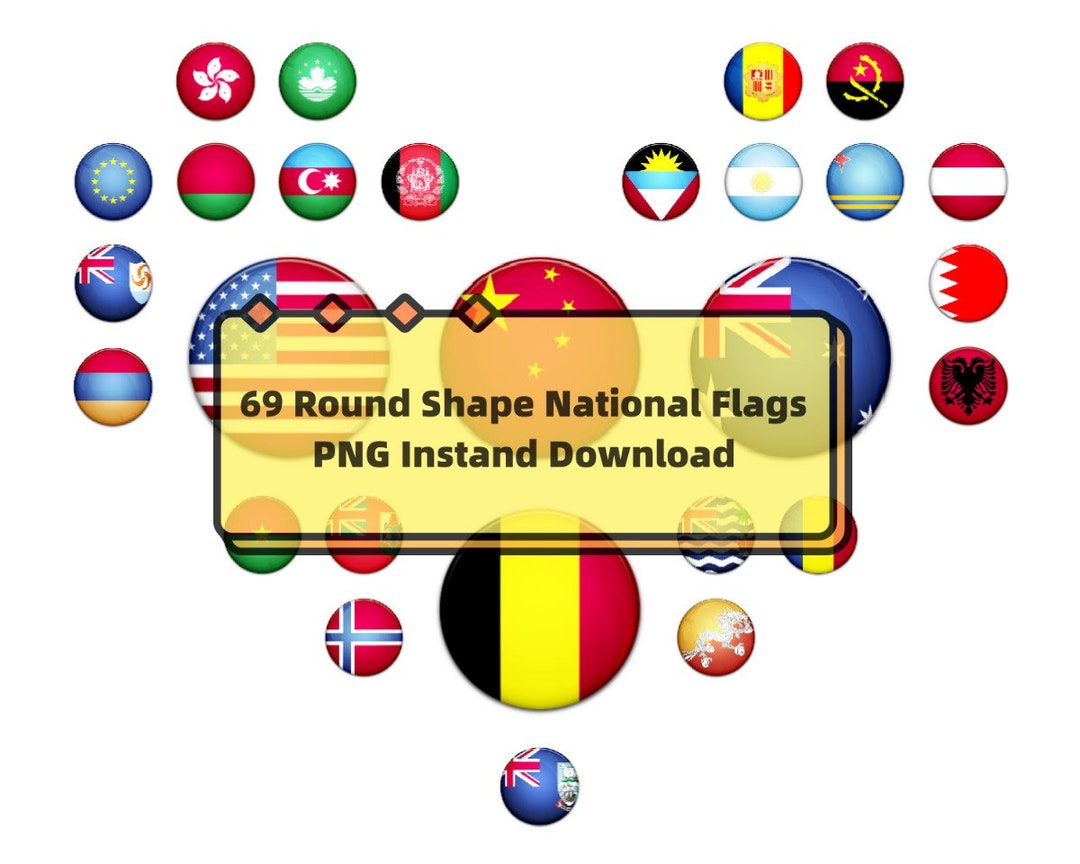 69 Round Shaped National Flags, Country Flag, World Flags Clipart PNG ...