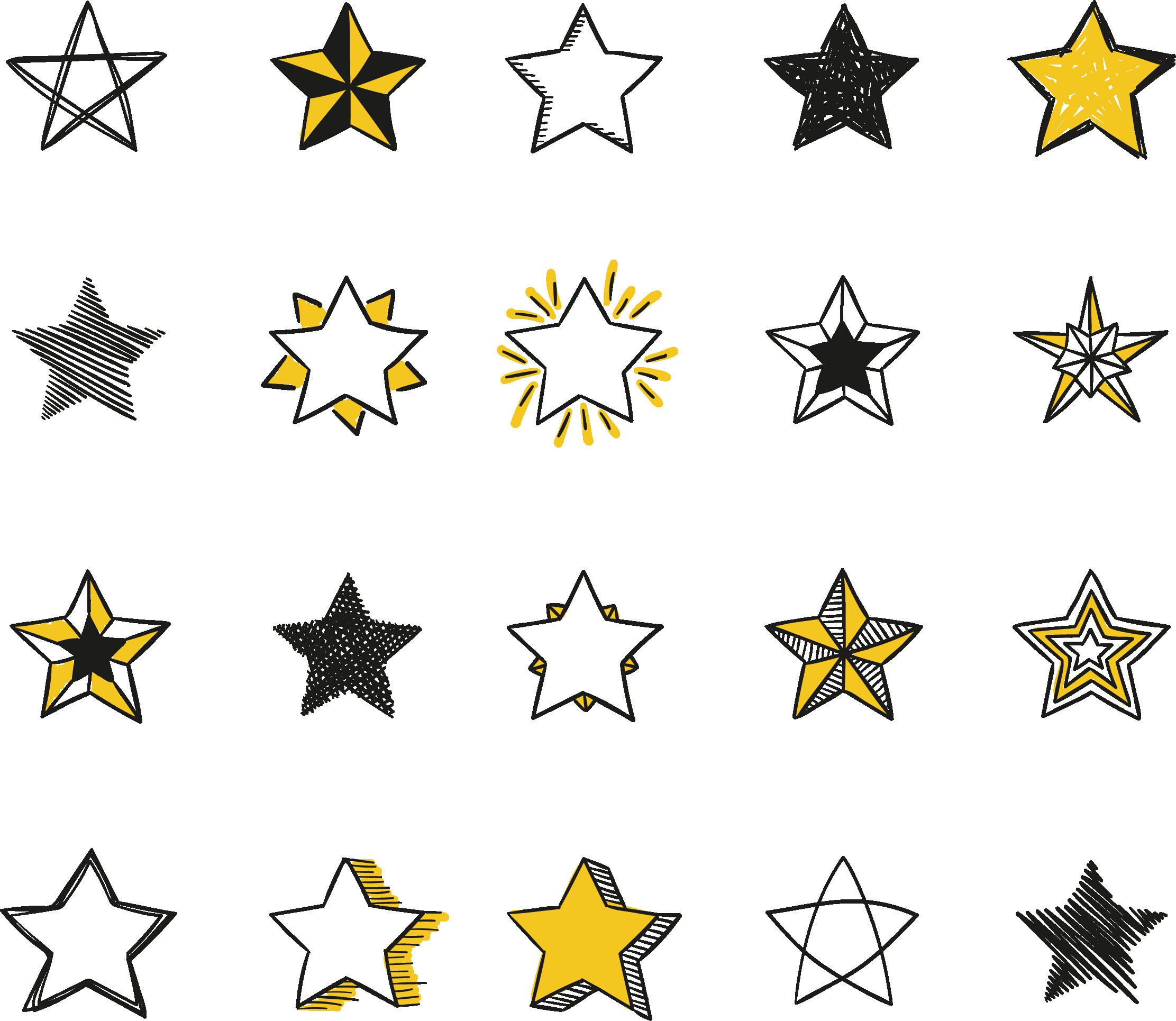 188 Stars Clipart PNG Pack Sparkles Bundle Star - Etsy