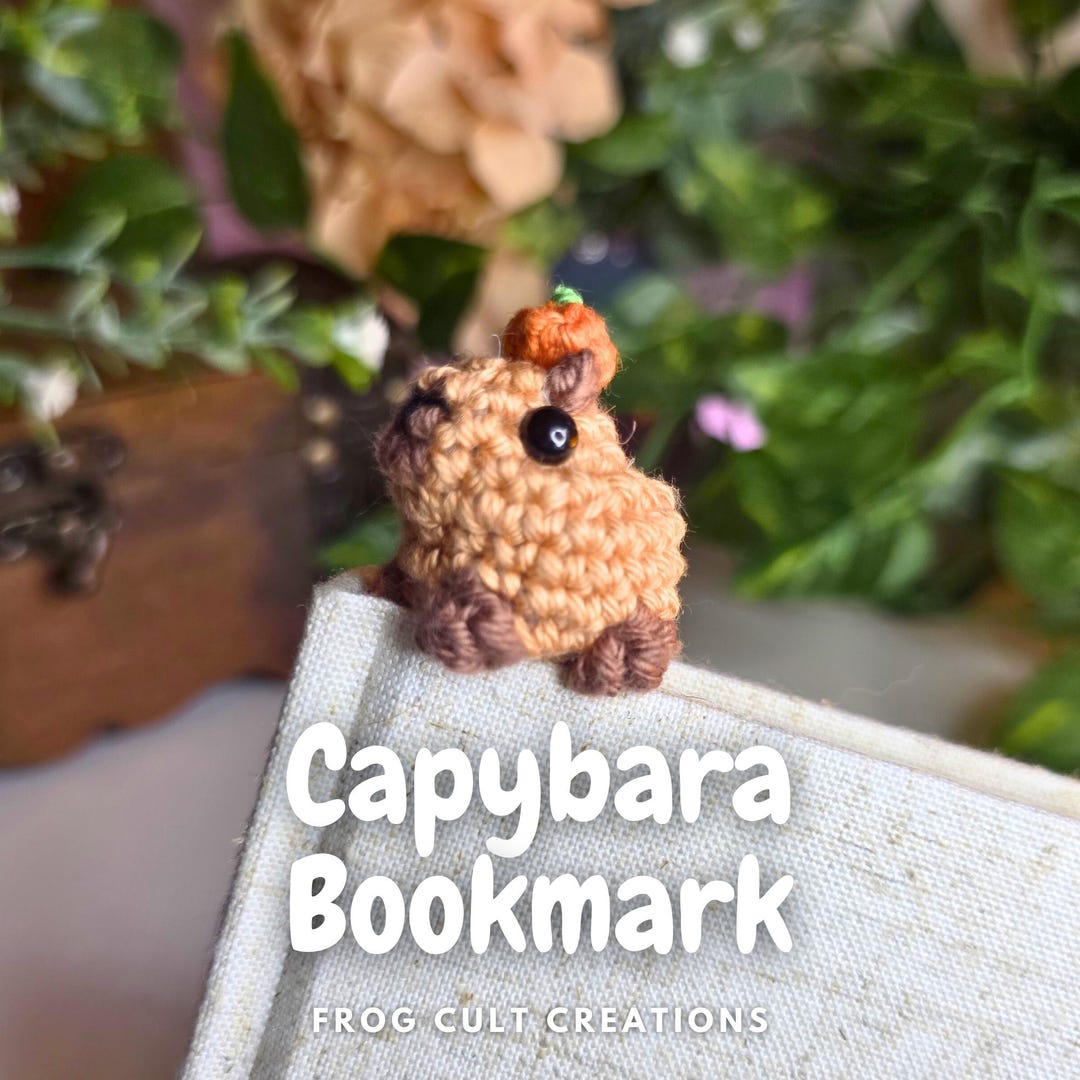 Crochet Capybara Bookmark: Handmade Cotton Animal Lover Gift - Etsy
