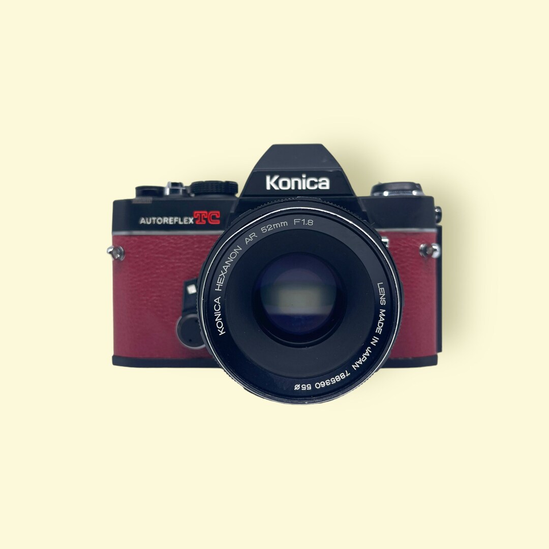 Konica Autoreflex TC | Red Leather, 35mm Film Camera, Hexanon 52mm Lens ...