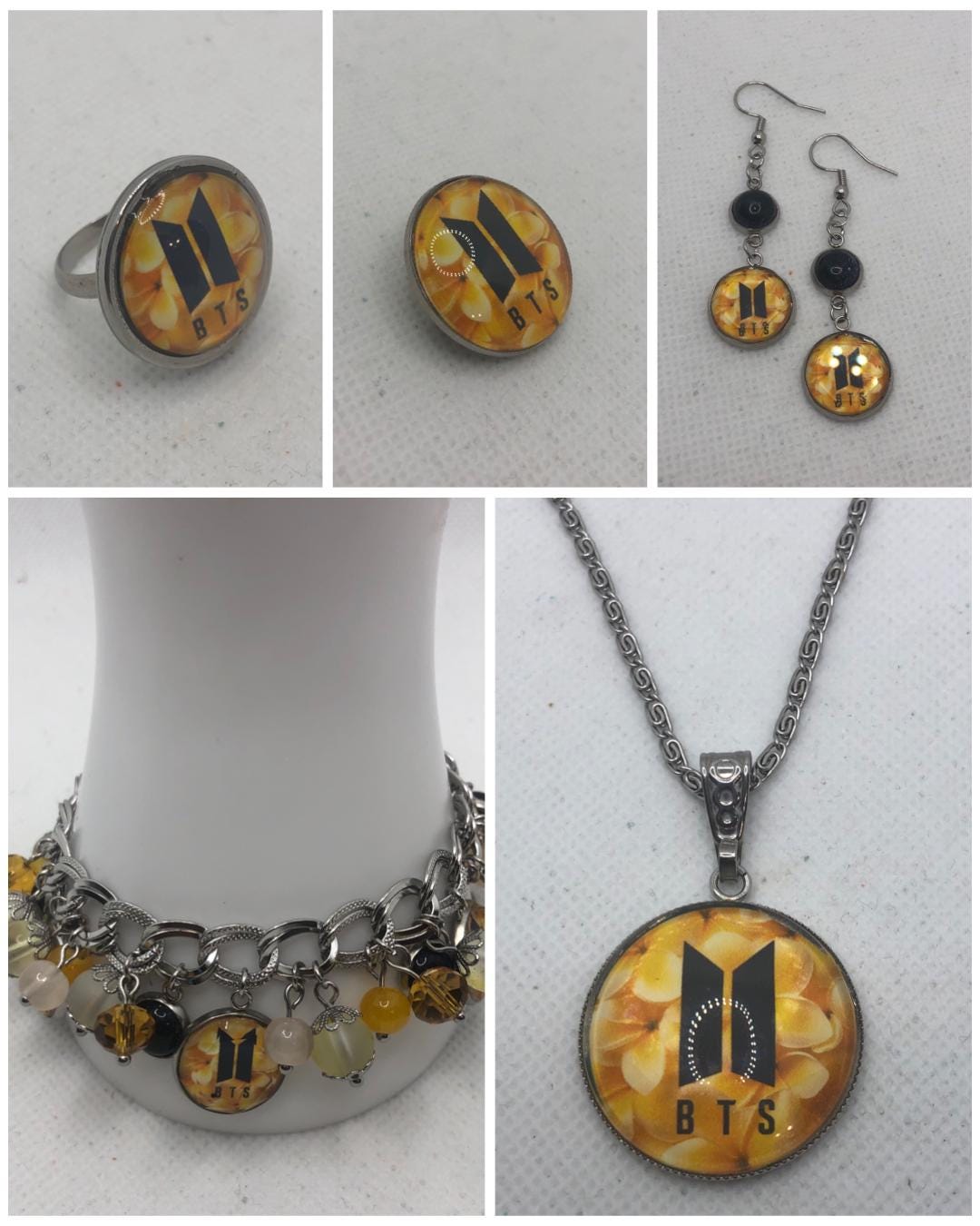 BTS Stainless Steel and Beaded Jewelry Set - Etsy