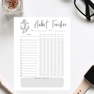 Daily Habit Tracker, Goal Tracker, Habit Tracker, Anchor, Goal Setting ...
