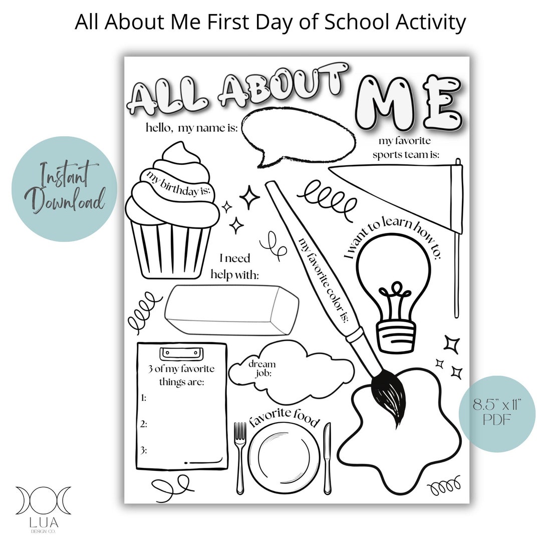 All About Me, First Day of School, Getting to Know You, All About Me ...