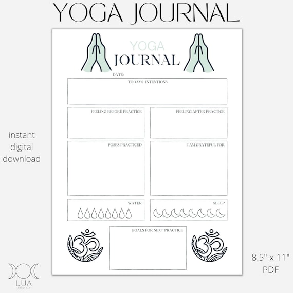 Yoga Journal Printable Daily Yoga Journal Daily Yoga Log - Etsy