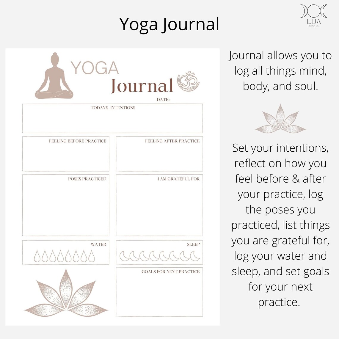 Daily Yoga Journal, Yoga Journal, Yoga, Habit Tracker, Yoga Log, Yoga ...