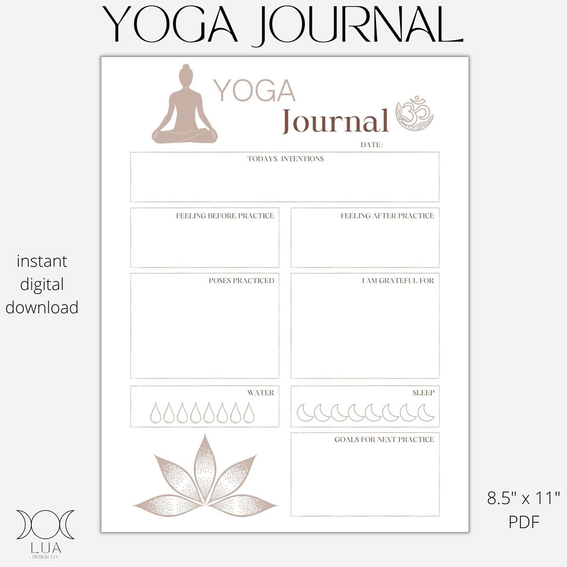 Daily Yoga Journal, Yoga Journal, Yoga, Habit Tracker, Yoga Log, Yoga ...
