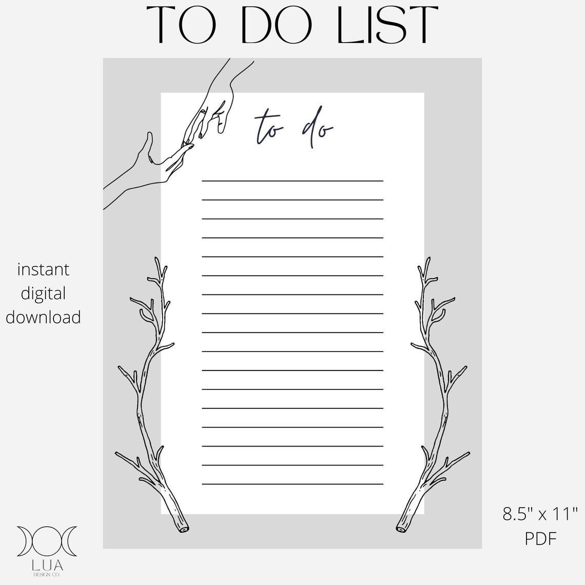 Minimalist to Do List, Line Art, TO Do List, Printable to Do List ...