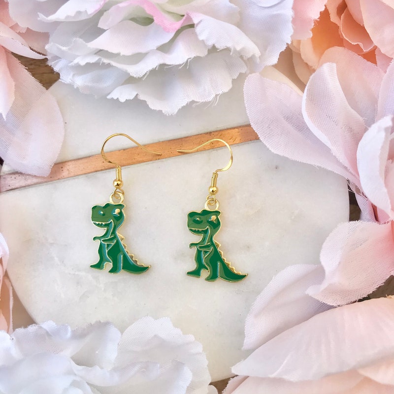 Dinosaur Earrings - Etsy