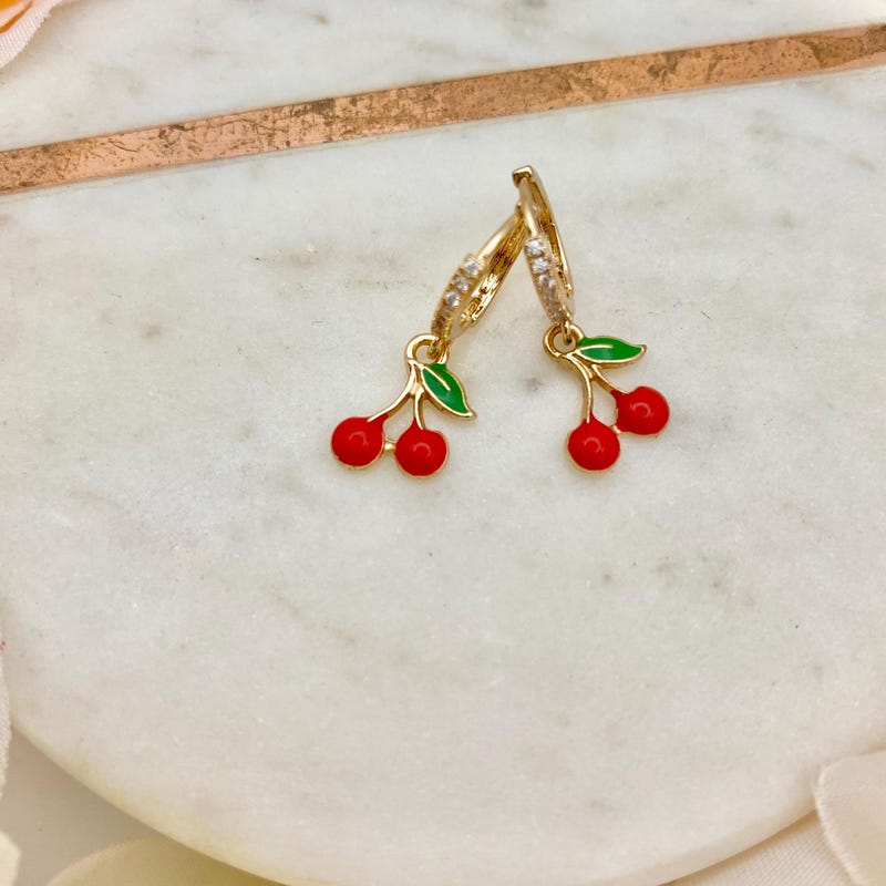 Cherry Earrings - Etsy