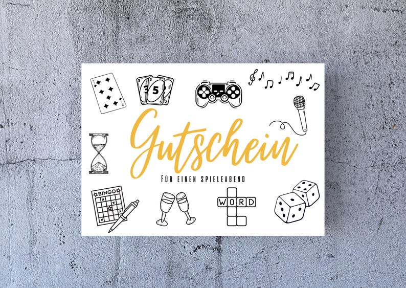 Voucher Game Night Gift Digital Download - Etsy