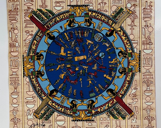 Ancient Egypt Astrological Calendar Papyrus Painting Sun - Etsy