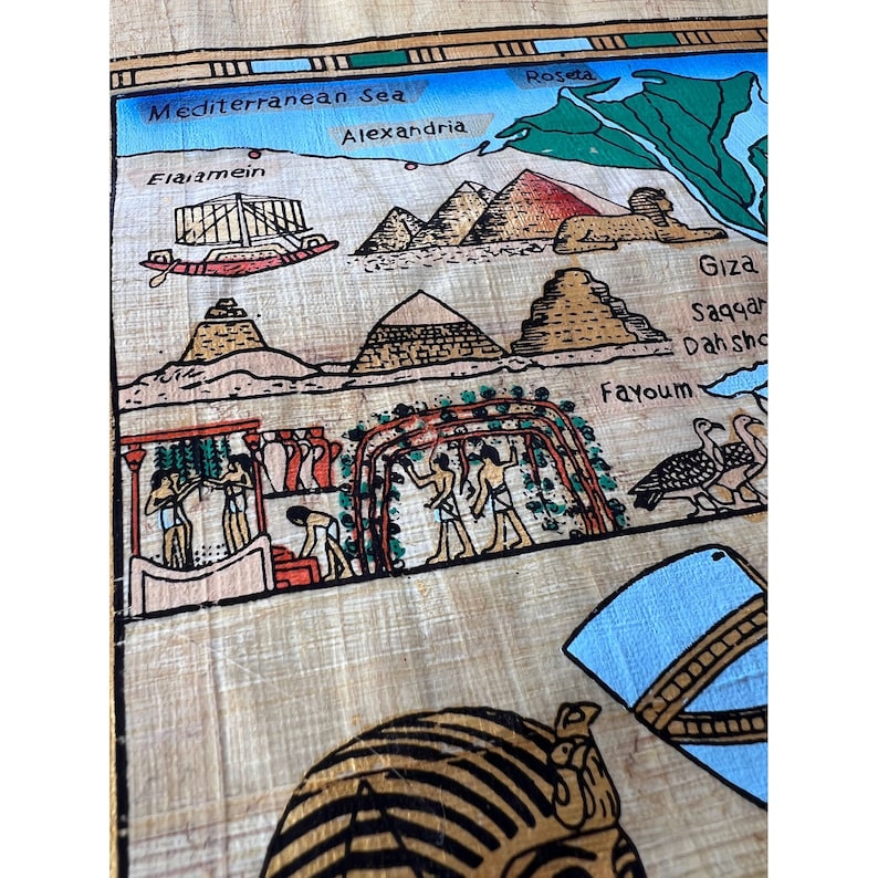 Hand-painted Papyrus Map of Ancient Egypt (13x17 Inches - 33x43 Cm) - Etsy