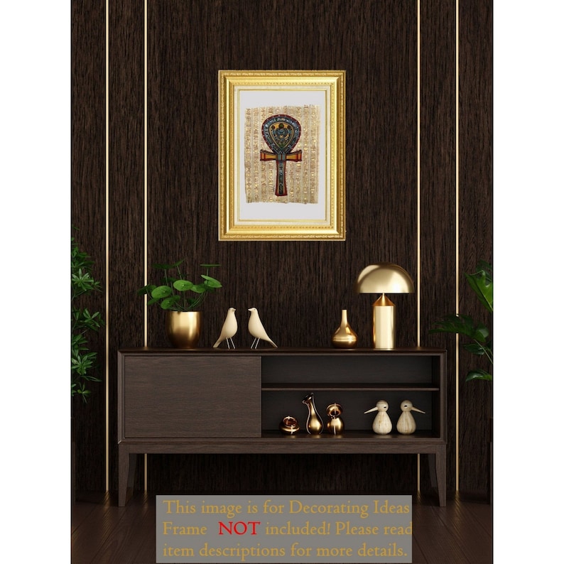 Ankh Papyrus, Hand Painted Egyptian Hieroglyphs Wall Art, 9x13 Inches ...