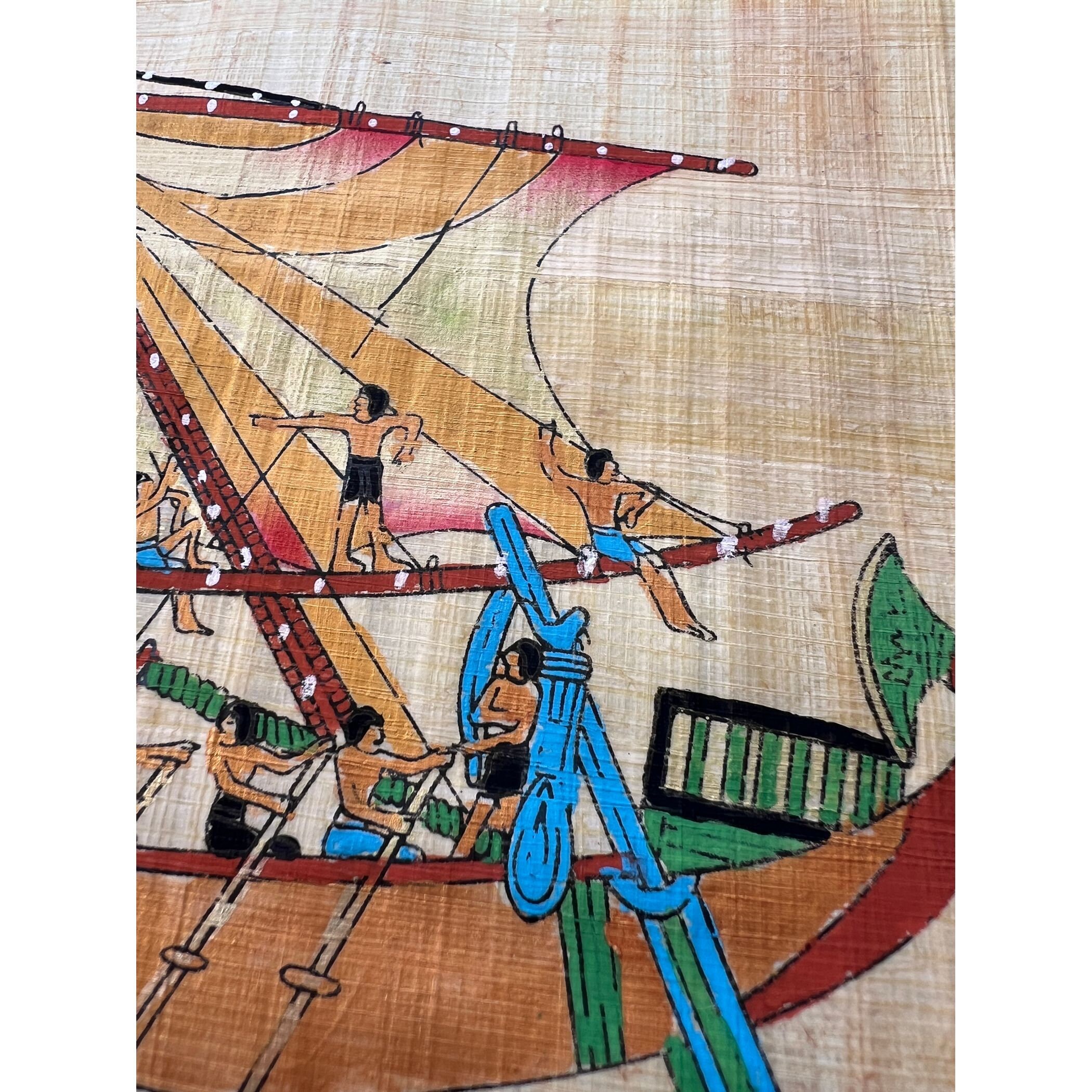 Hatshepsut Punt Boat, Handmade Papyrus Painting (13x9 Inches - 30x20 Cm ...
