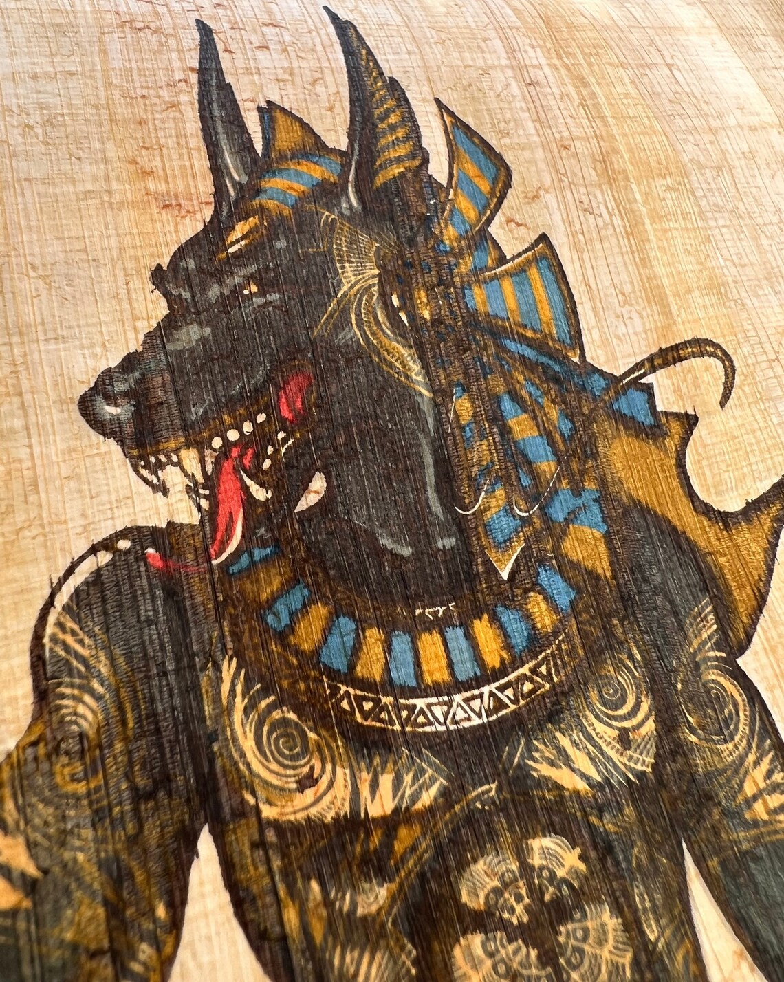 Egyptian God Anubis With A Weapon Illustration Printing on - Etsy