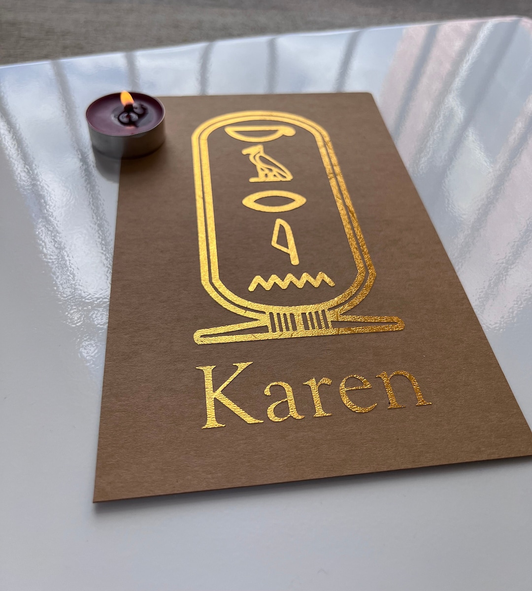 Your Name in Hieroglyphics Symbols on Cartouche - Kraft Paper/textured ...