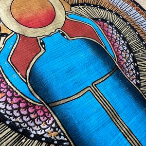 Papyrus Painting Scarab Amulet of Good Luck • Unique Ancient Egyptian ...