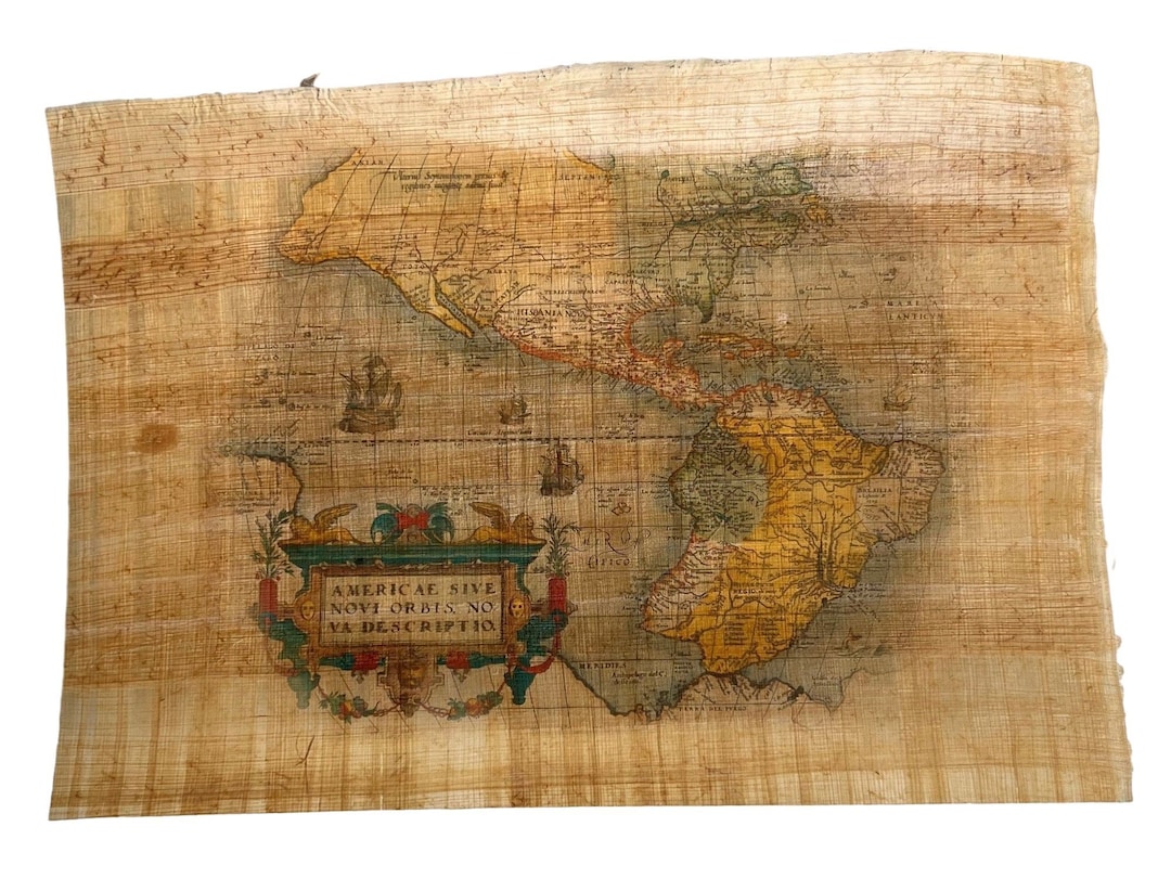 Historical Map of Americae Siue Noui Orbis, Noua Descriptio Printing on ...