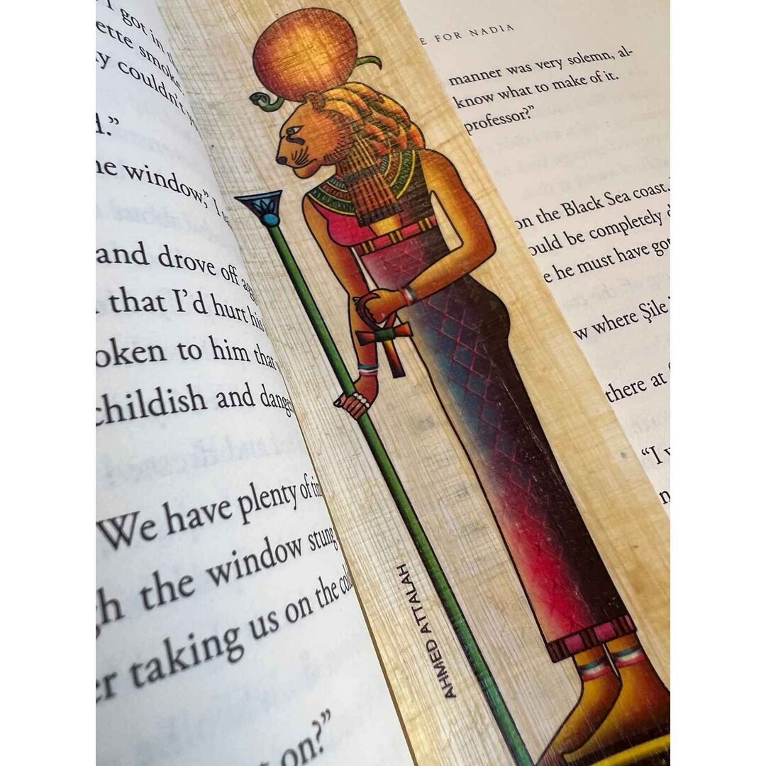 Sekhmet Ancient Bookmark, the War Goddess of Ancient Egypt, Papyrus ...