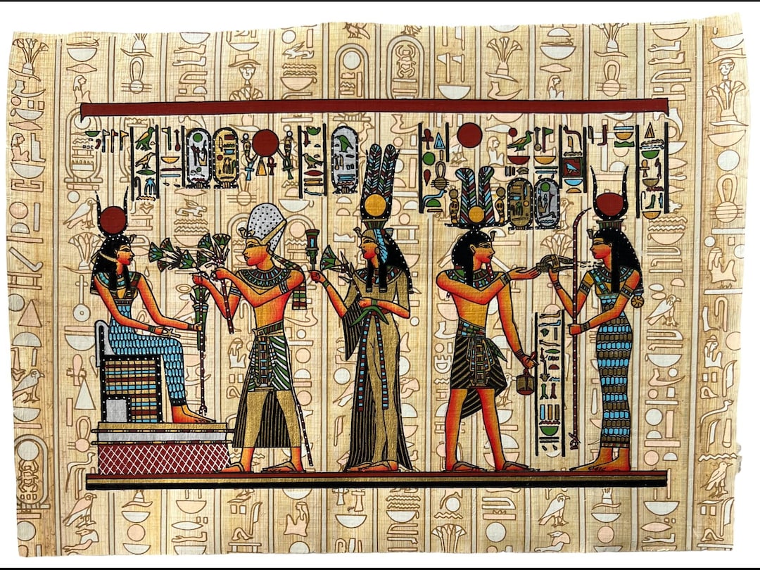 Hieroglyphs Papyrus Pharaonic Papyrus Painting Authentic Papyrus Art of ...