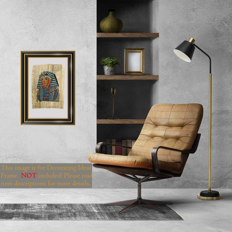 King Tut Hand-painted Papyrus Art • Authentic Egyptian Decor (9x13 ...
