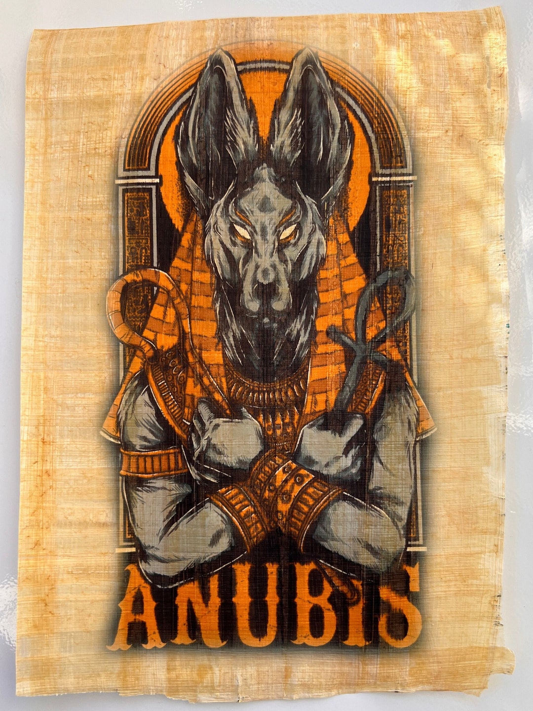 Anubis Printing Egyptian Vintage Papyrus Authentic Papyrus - Etsy