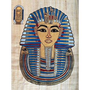 King Tut Tutankhamun on Original Papyrus Paper • Hand Made in Egypt ...
