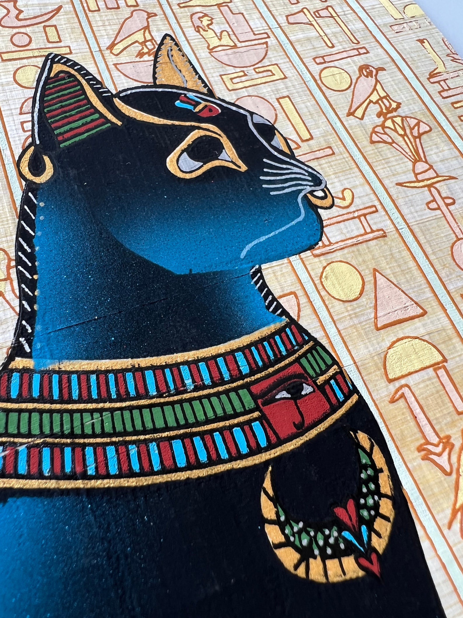 Bastet Papyrus Egypt Cat Wall Art Ancient Black Cat - Etsy