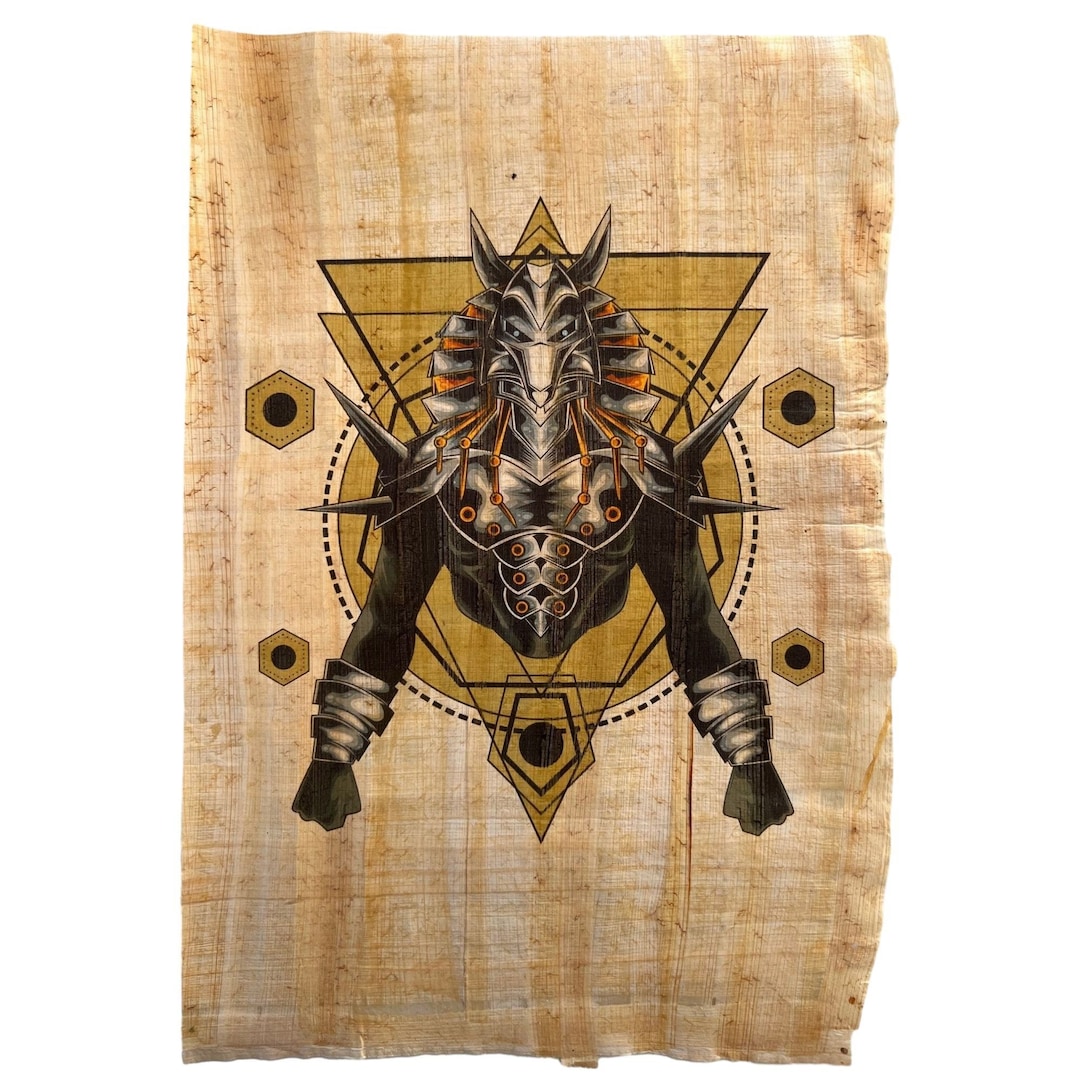Anubis Sacred Geometry Print • Egyptian Vintage Papyrus Art (9x13 ...