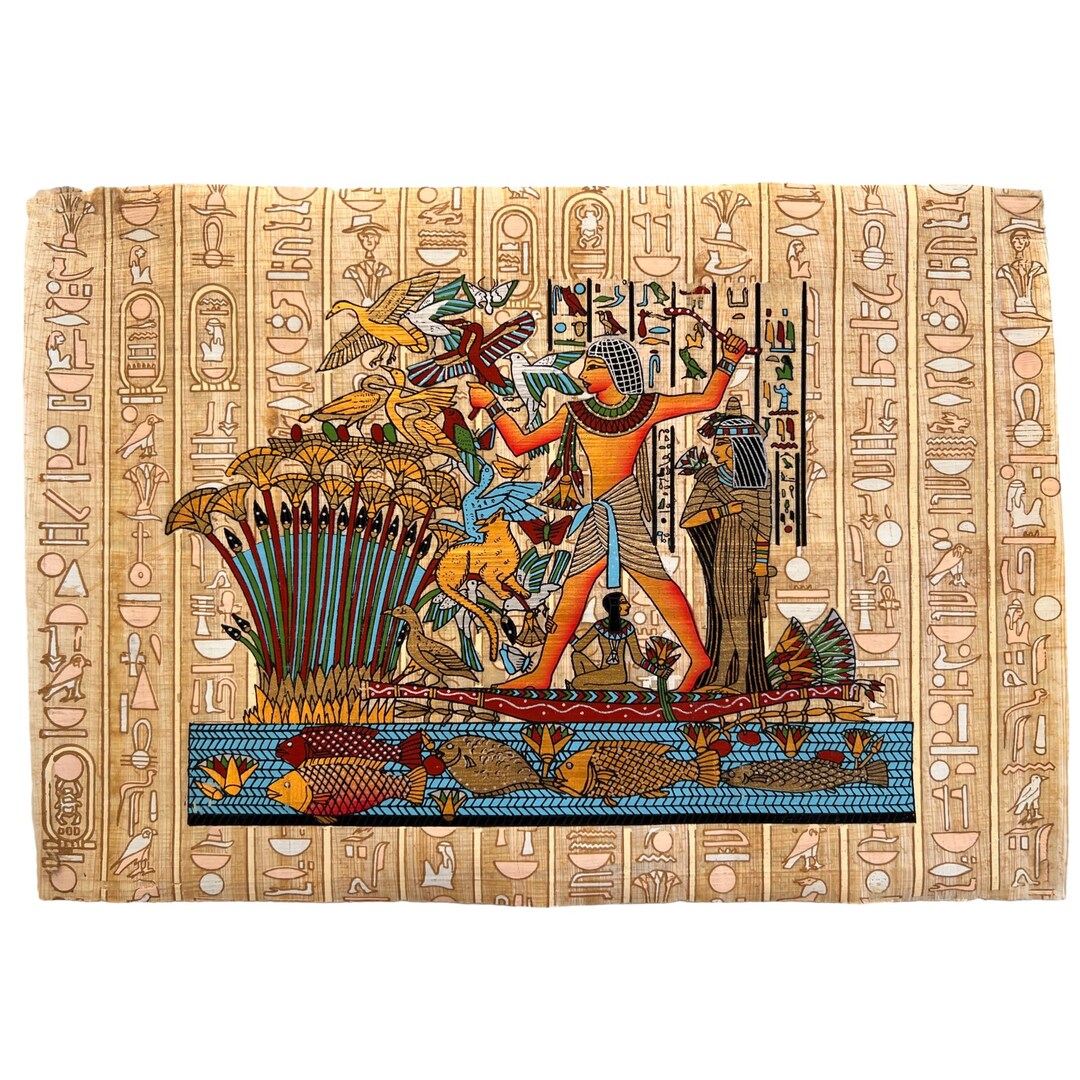 Nebamun Hunting in the Marshes in A Small Boat With His Wife Hatshepsut ...