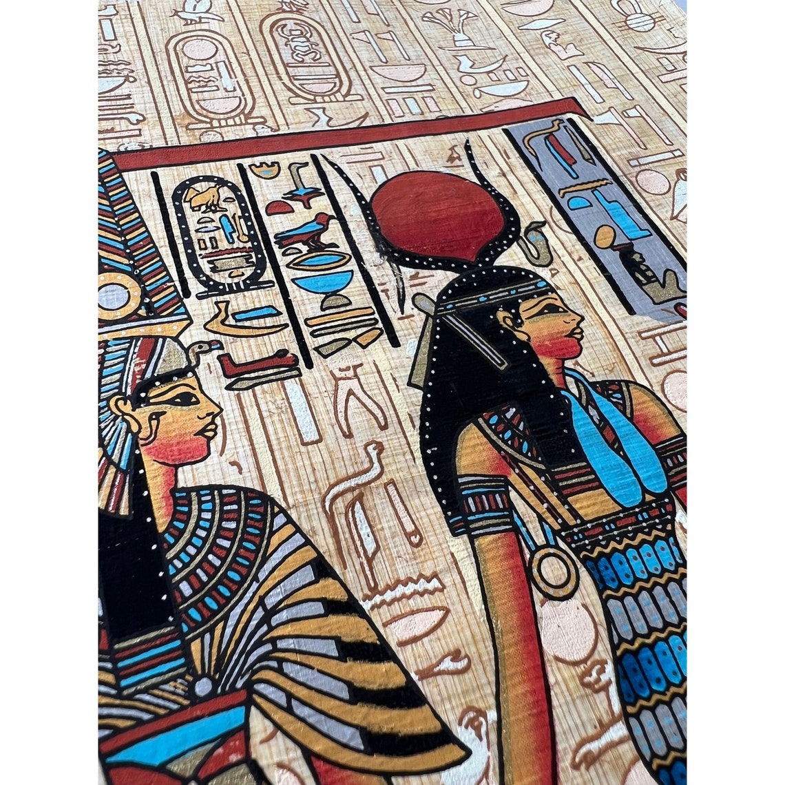 Nefertari & Isis Papyrus Painting • Egyptian Goddesses Art (9x13 Inches ...