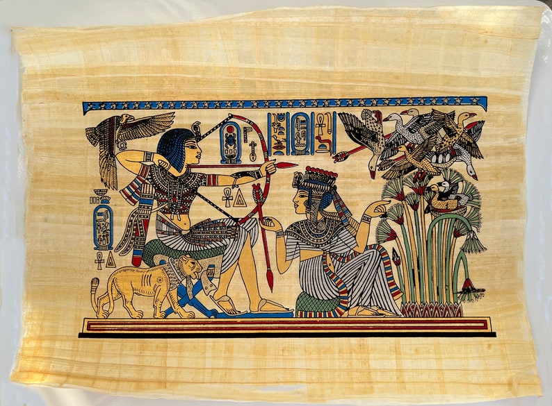 King Tut Tutankhamun and His Wife Hunting Birds Egyptian - Etsy