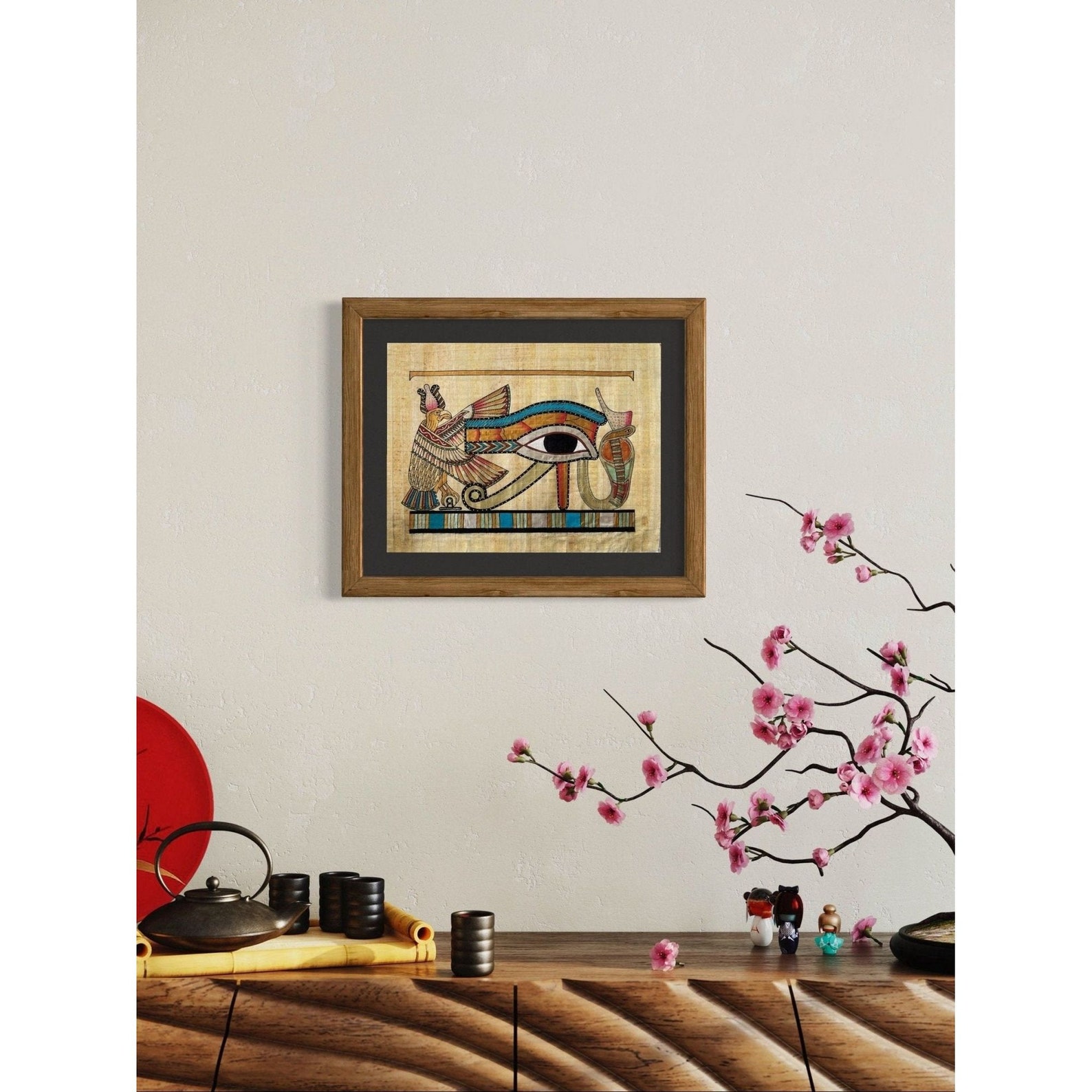 Egyptian Sun God Ra Papyrus Painting, Ancient Egypt Decor (17x13 Inches ...
