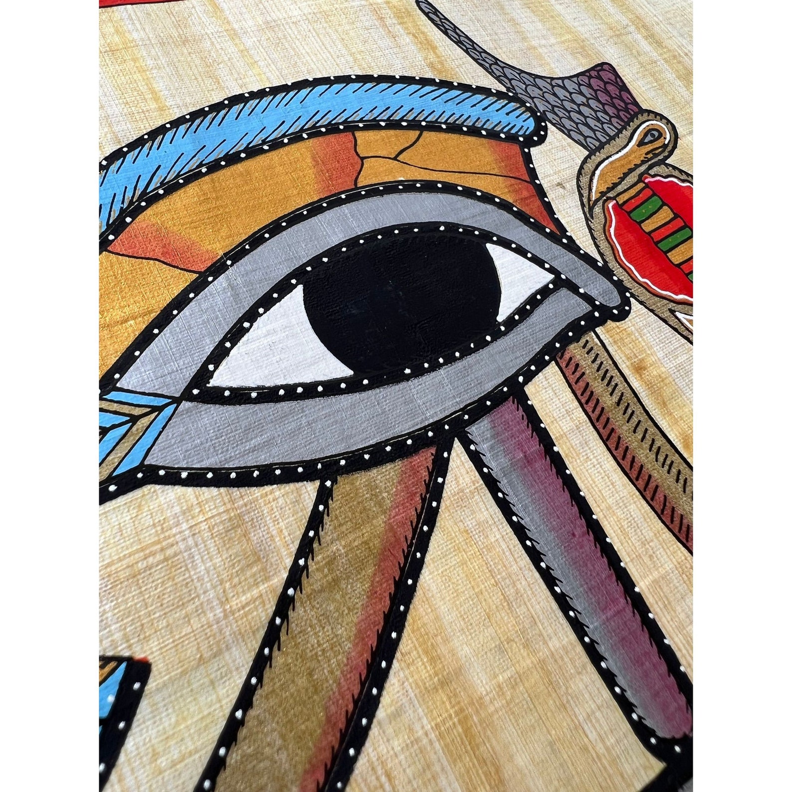 Egyptian Sun God Ra Papyrus Painting, Ancient Egypt Decor (17x13 Inches ...