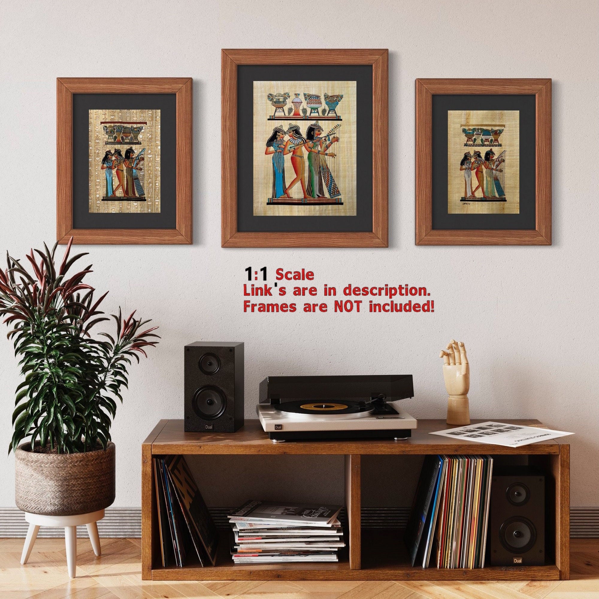 Ancient Egyptian Papyrus Painting - Musicians of Amun, Handmade Art ...