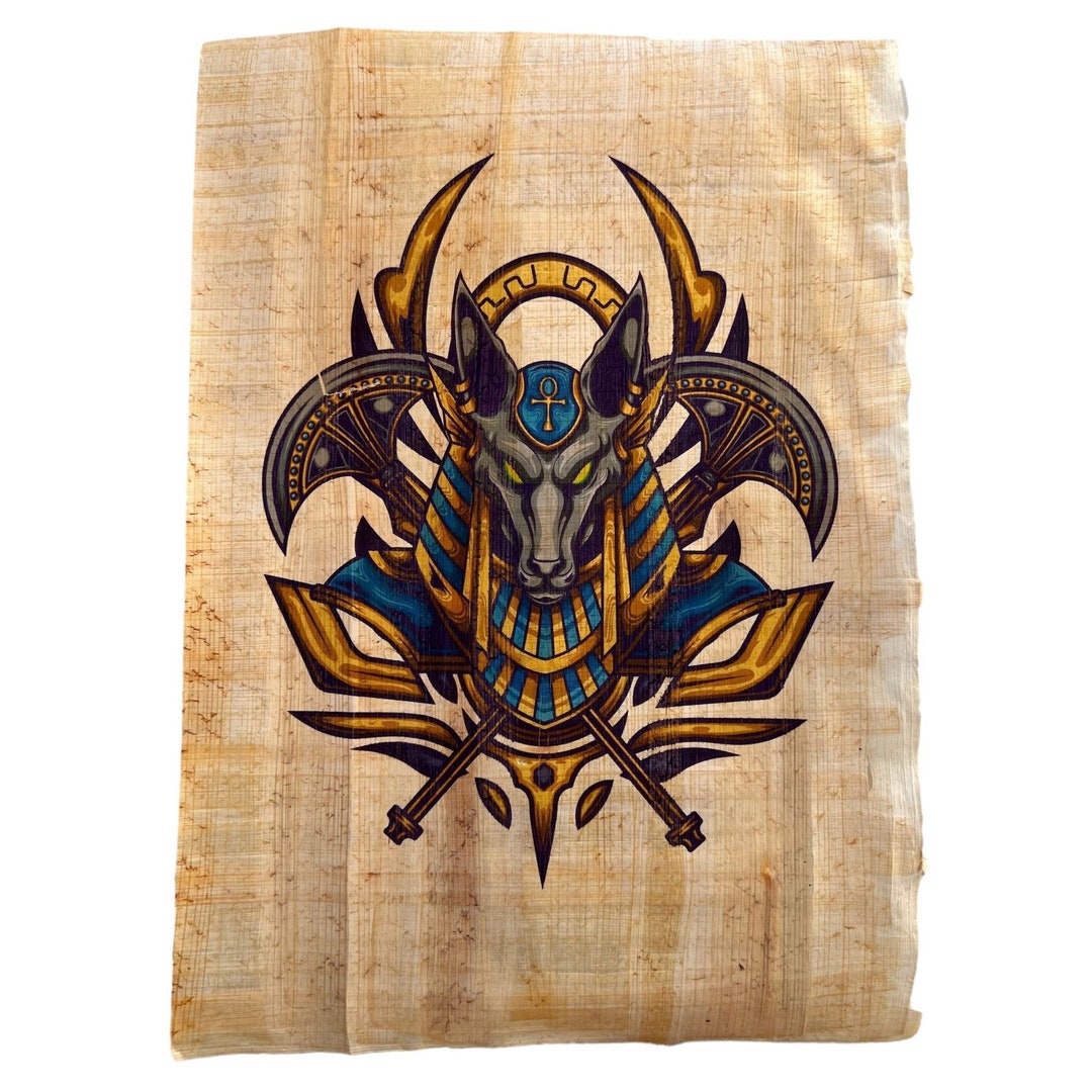Anubis Illustration Print • Authentic Egyptian Papyrus Vintage Art ...