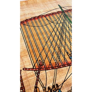 Sailing Boat of Ancient Egyptian, Egypt Papyrus Art Wall Decor, 17x13 ...