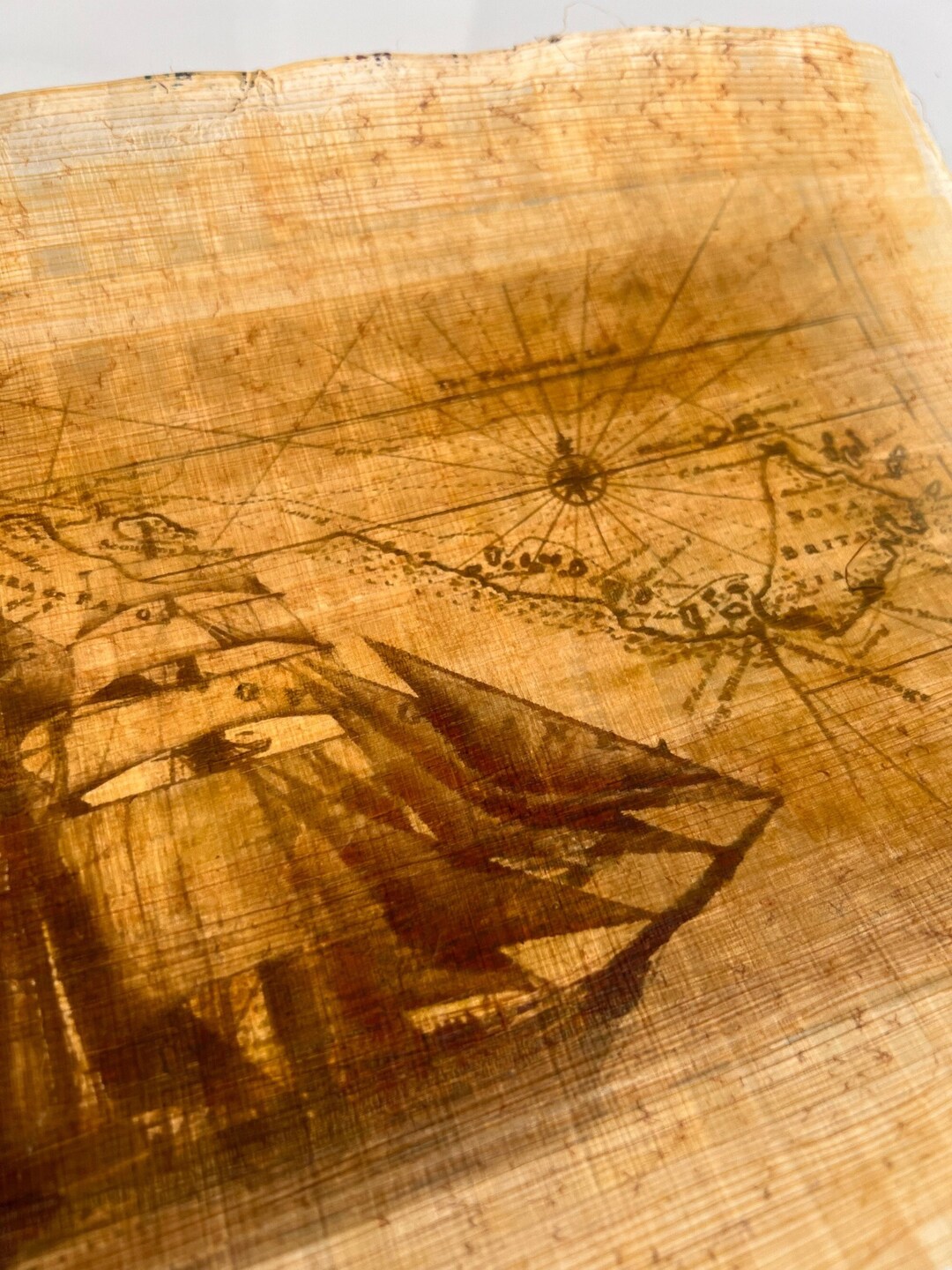 Nautical Pirate Art Decor Ship Map Printing on Egyptian - Etsy