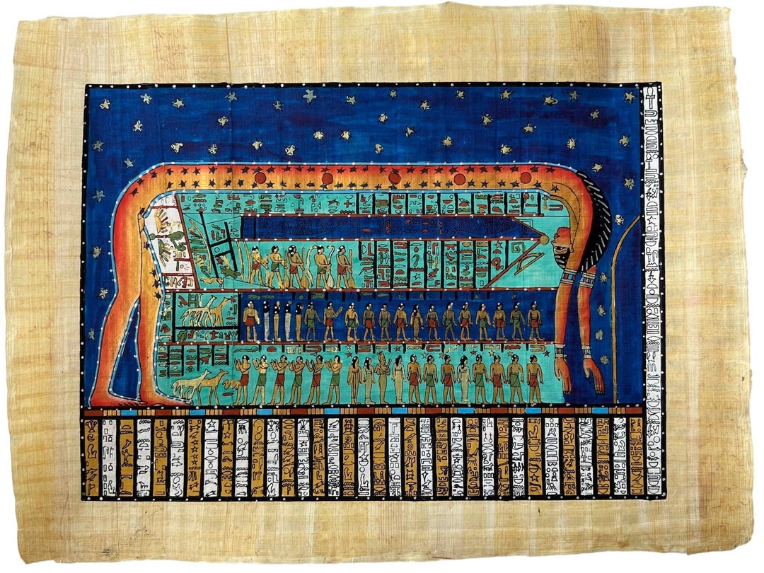 Egyptian Goddess Papyrus • Nut the Goddess • Egypt Papyrus Painting ...