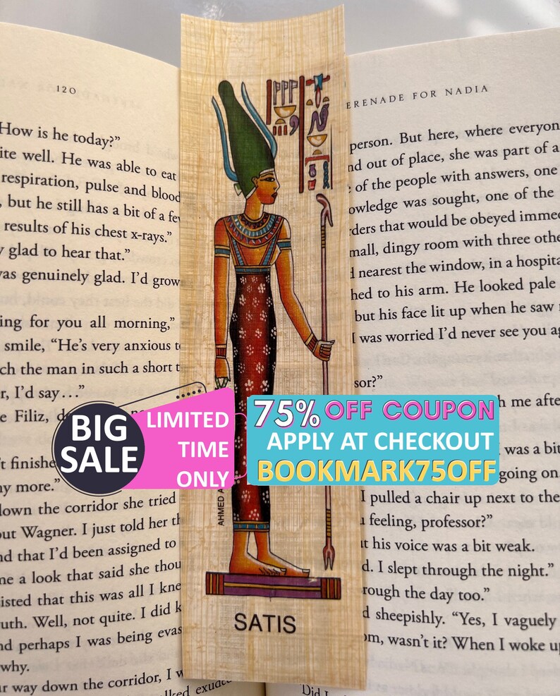 Satis Papyrus Bookmark • Ancient Egypt Nile Goddess - Etsy