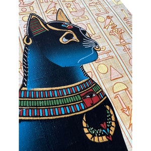 Bastet Papyrus Egypt Cat Wall Art Ancient Black Cat Goddess Bast ...