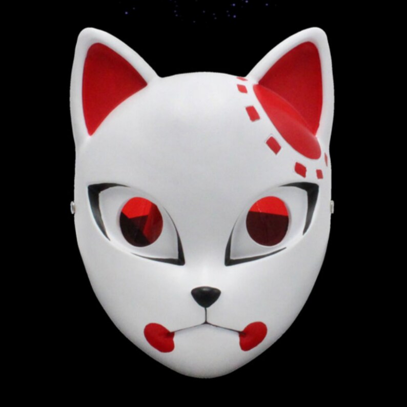 Anime Kitsune Resin Mask / Japanese Warding Mask / Cat Face - Etsy