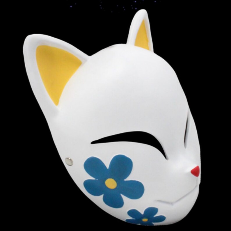 Anime Kitsune Resin Mask / Japanese Warding Mask / Cat Face - Etsy