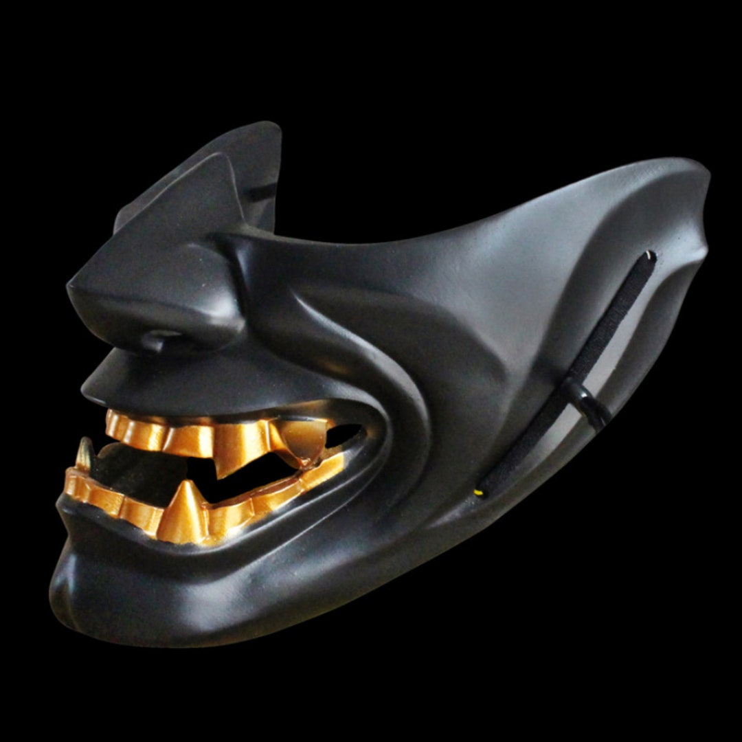 Oni Samurai Mask Ghost Monster Cosplay Mask Wearable Half Face Carnival ...