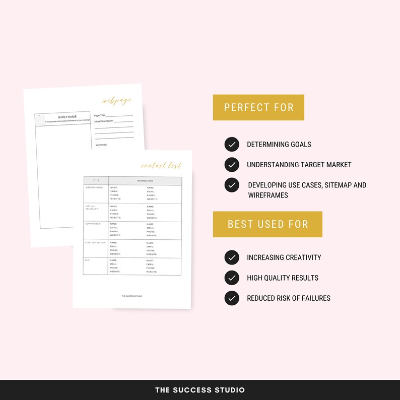 Website Planner, Website Design, Website Planning, Planning Workbook ...