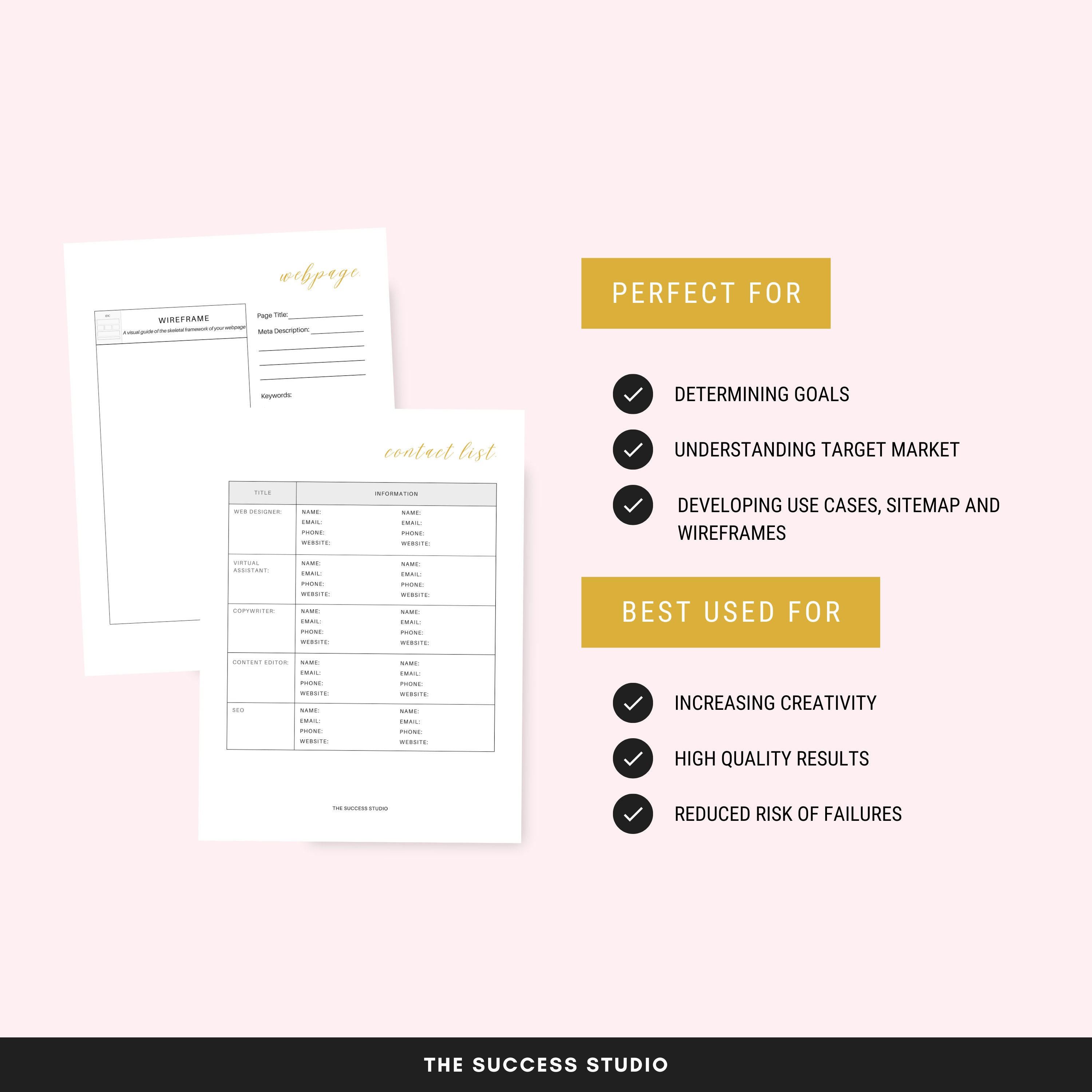 Website Planner, Website Design, Website Planning, Planning Workbook, Website Project, Website ...
