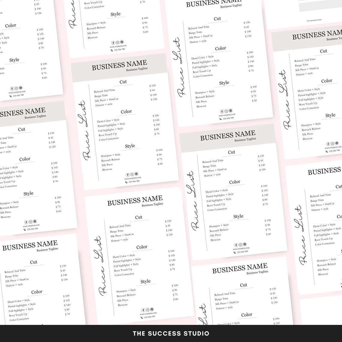 DIY Price List Template, Editable Beauty Salon Pricing Template Design ...