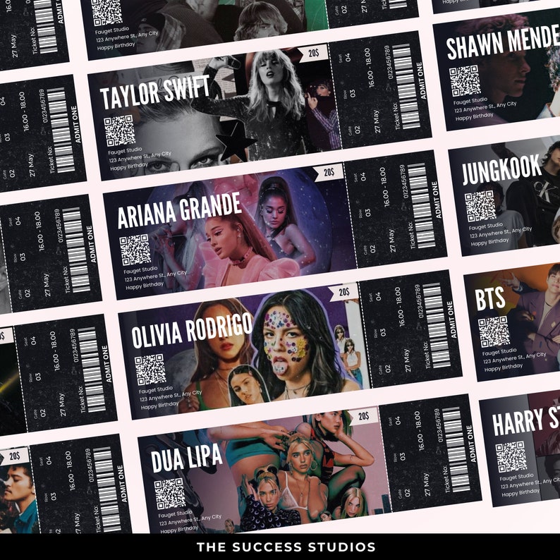 Editable Concert Ticket Canva Template, DIY Concert Ticket, Printable ...