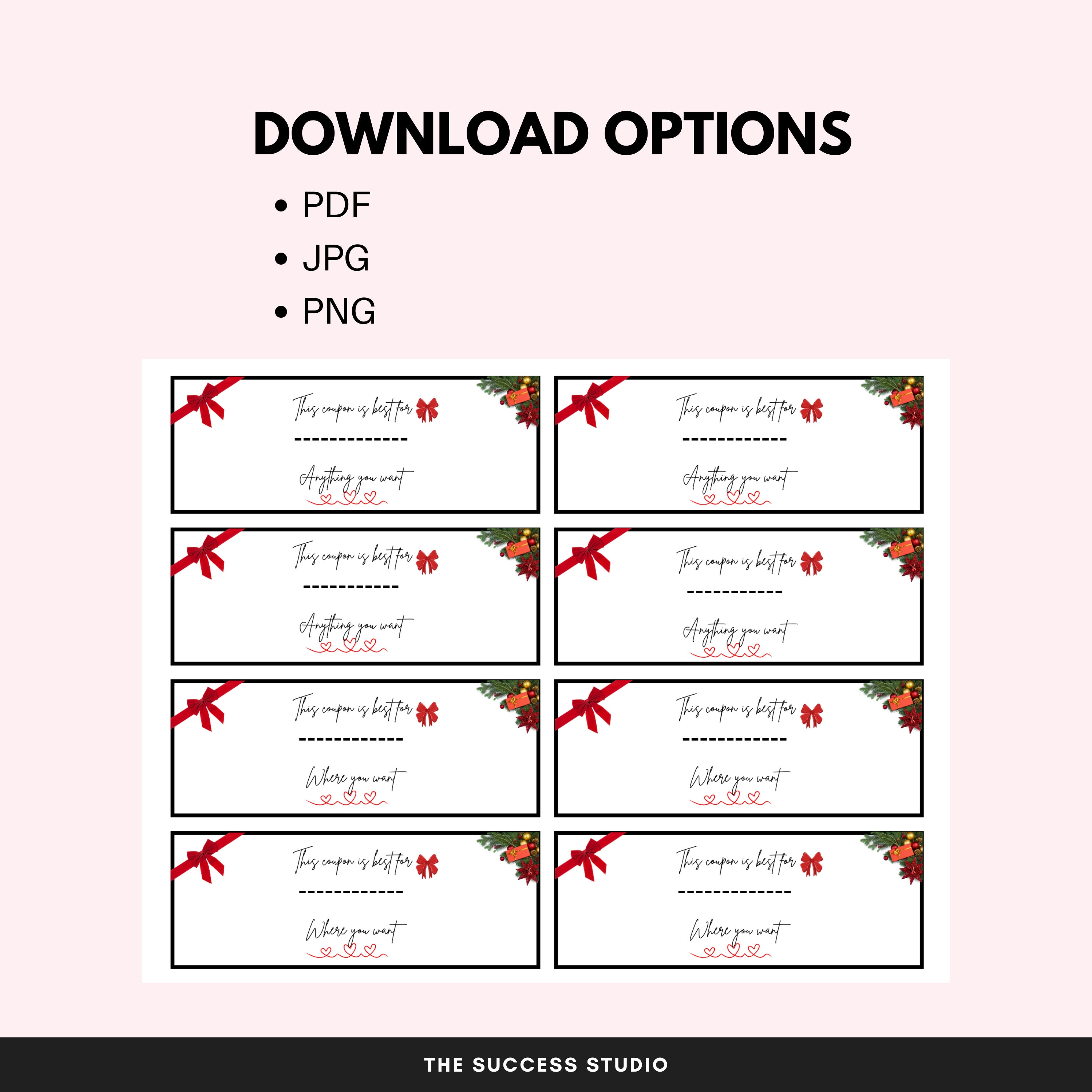 Christmas Coupon Book EDITABLE, Printable Coupon Book Template, Custom ...