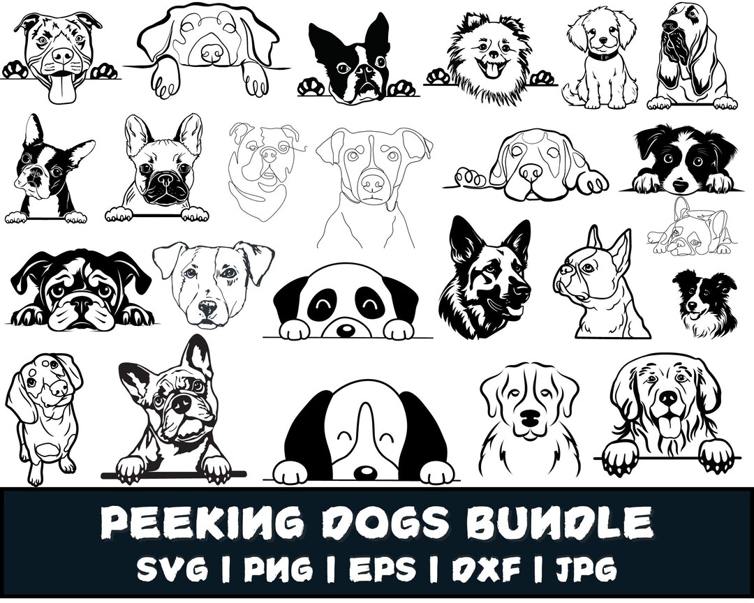 Dog Peeking SVG, Dog Head SVG, Peeking Dog Clipart, Peeking Dog Svg ...